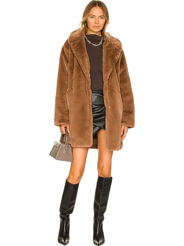 LAMARQUE Linnea Faux Fur Jacket - Mink Brown