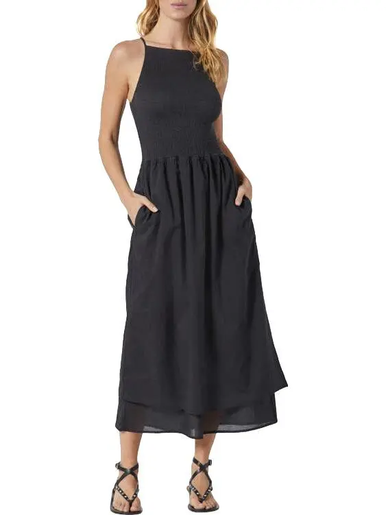 Joie Lory Smocked Maxi Dress - Caviar
