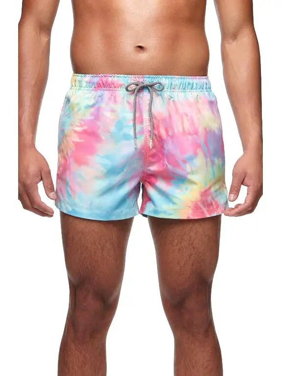 BOARDIES Spiral Tie Dye Shortie Swim Trunks - Multi