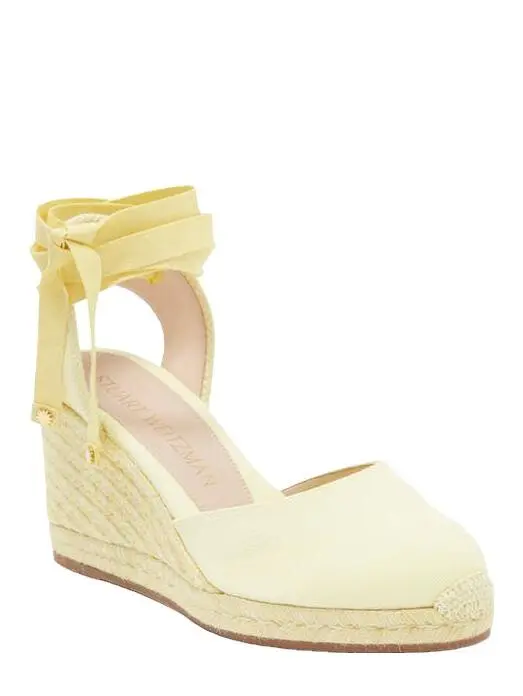 STUART WEITZMAN Marguerita Espadrille Wedge - Pale Yellow