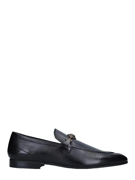 Kurt Geiger Eagle Head Embellished Leather Loafers - Black