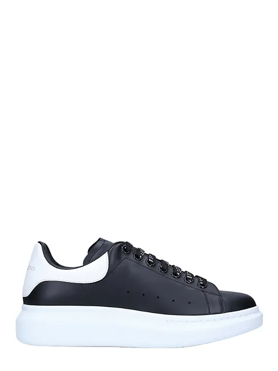 Alexander McQueen Leather Mid-top Trainers - Blk/white