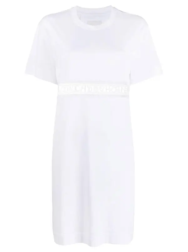 Givenchy Logo Embroidered Shift Dress - White