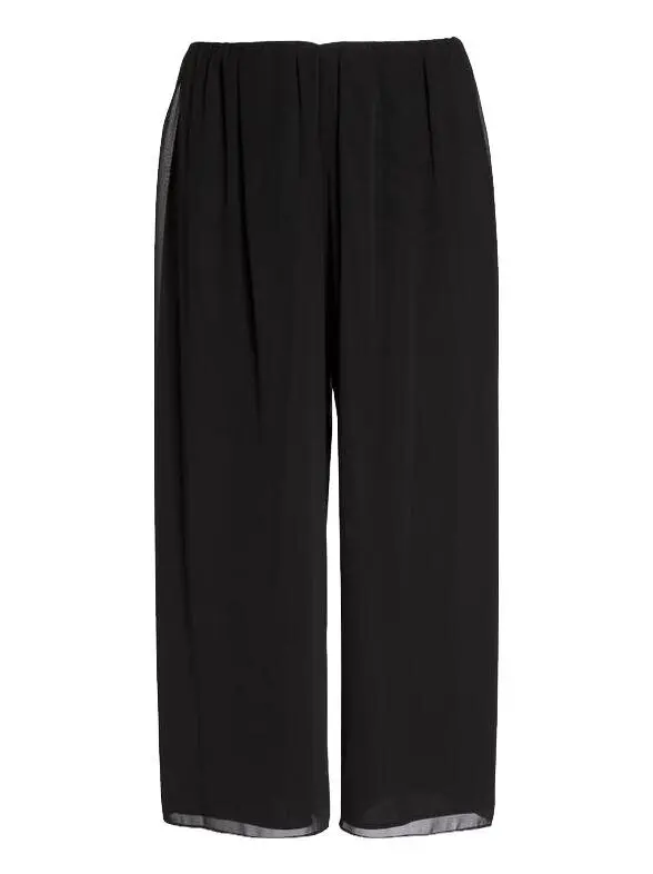 Alex Evenings Wide Leg Chiffon Pants - Black
