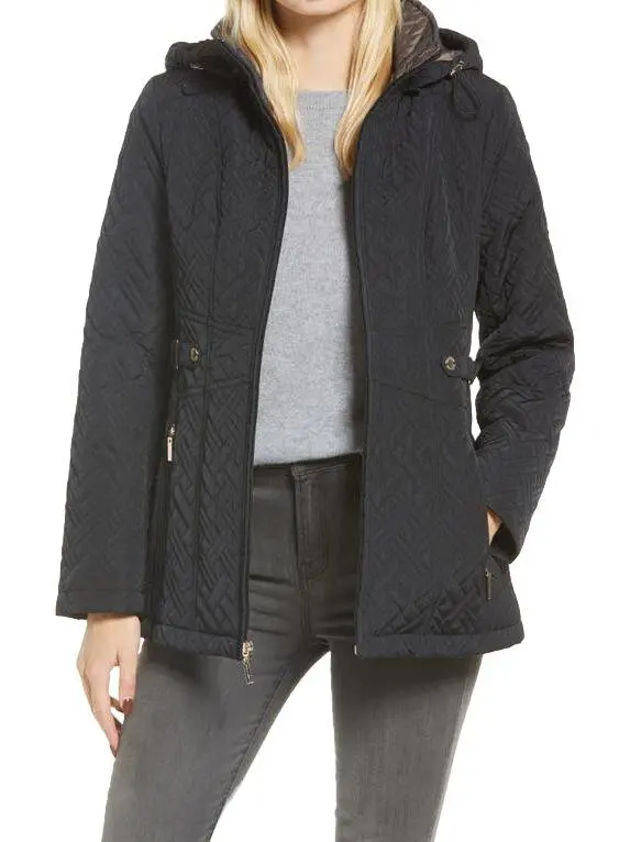 Gallery Quilted Zip-up Jacket - Black