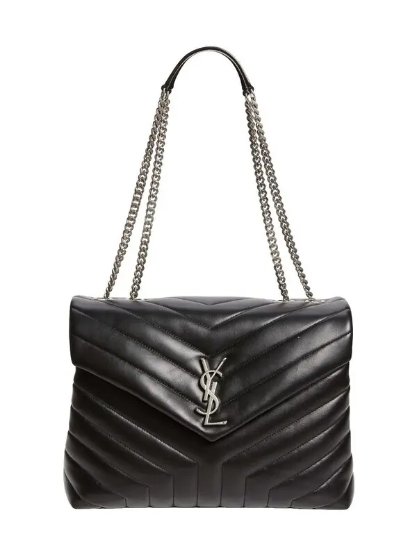 Saint Laurent Medium Loulou Matelassé Shoulder Bag - Nero/nero