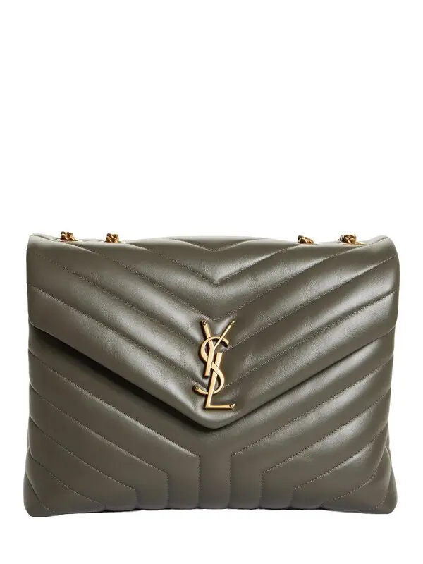 Saint Laurent Loulou Matelassé Leather Shoulder Bag - Storm