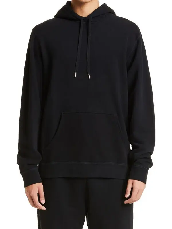 Sunspel Cotton French Terry Hoodie - Black