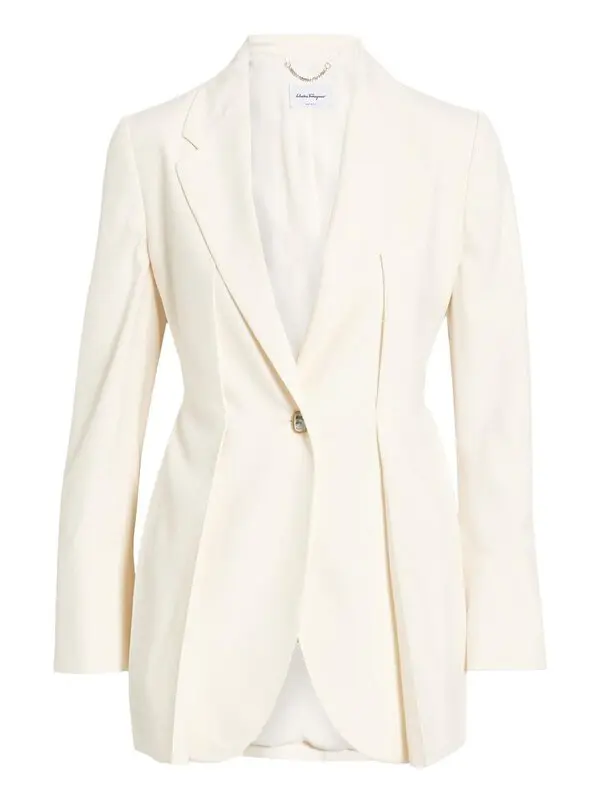 FERRAGAMO Silk-crepe Blazer - Ivory