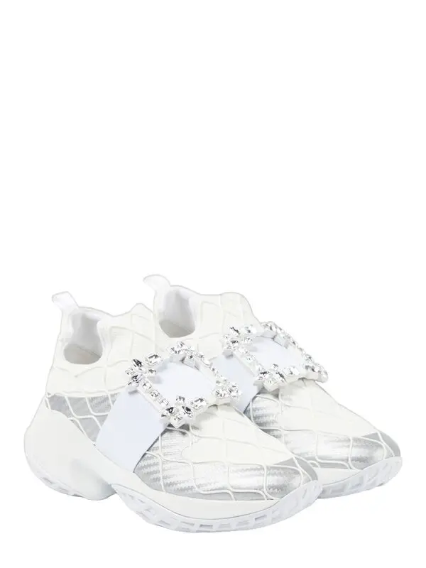 ROGER VIVIER Viv' Run Embellished Sneakers - Silver