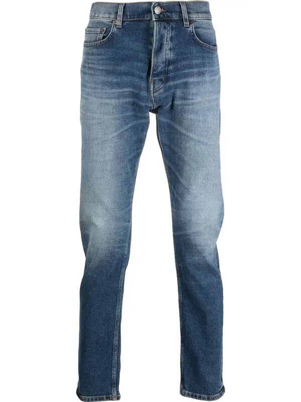 HAIKURE Stonewashed Slim-fit Jeans - Blue