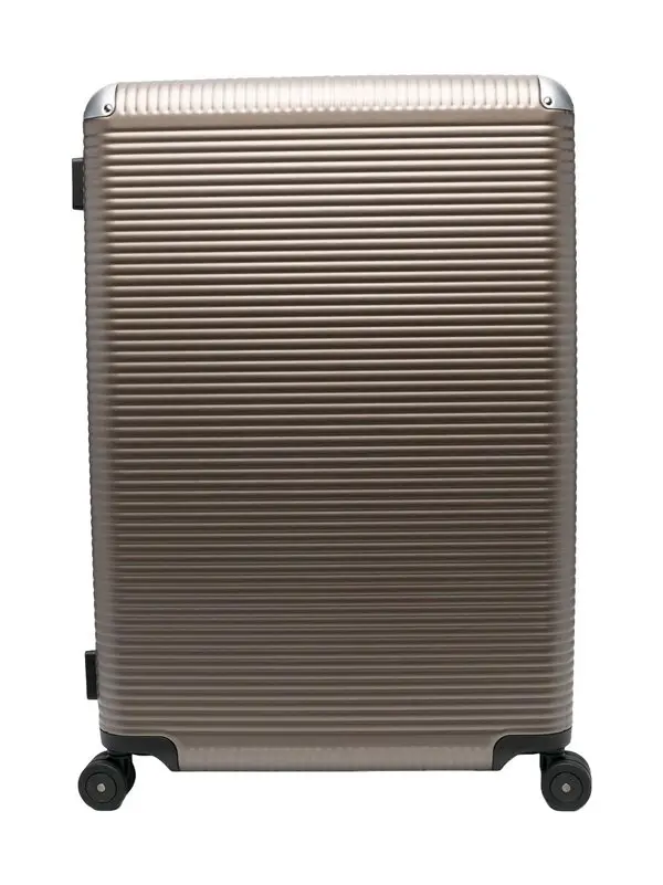 FPM MILANO Panelled Aluminium Suitcase - Brown