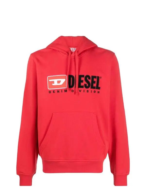 DIESEL® Logo Appliqué Hoodie - Red