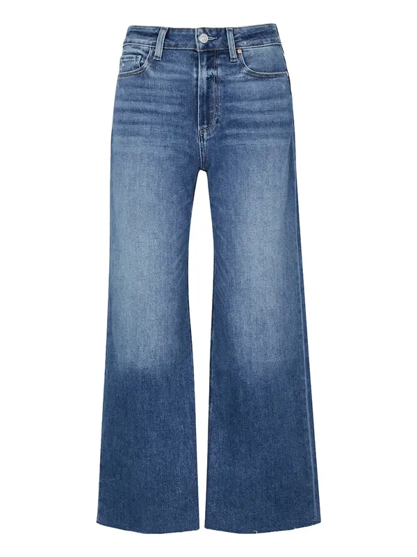Paige Anessa Cropped Wide-leg Jeans - Blue