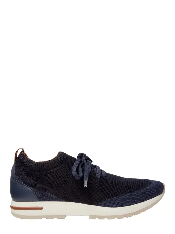 Loro Piana 360 Flexy Walk Leather-trimmed Wool Sneakers - Blue