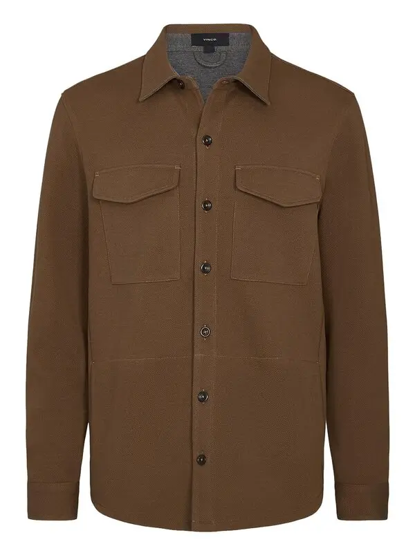 Vince Solid 4-pocket Shirt Jacket - Highlands/med H Grey