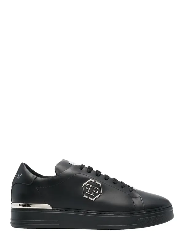Philipp Plein Hexagon Leather Low-top Sneakers - Black