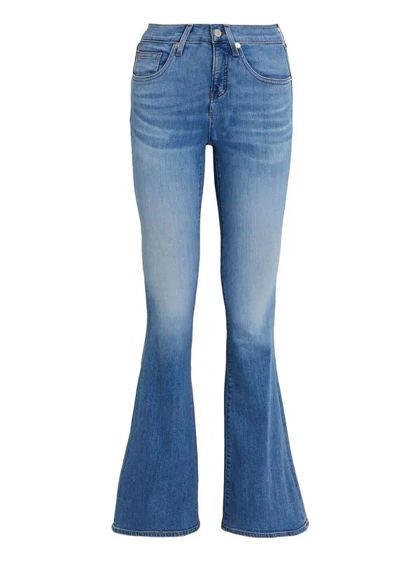 Veronica Beard Beverly Faded High-rise Flared Jeans - Mid Denim