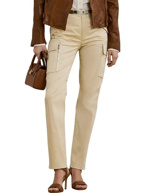 Ralph Lauren Cotton Sateen Cargo Pant - Ivory Beige