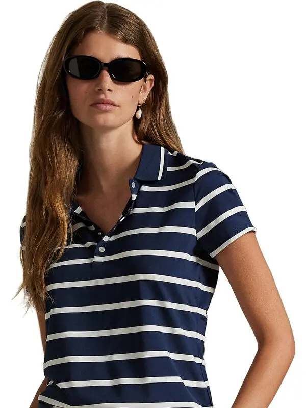 Ralph Lauren Tailored Fit Stretch Jersey Polo Shirt - Refined Navy/white