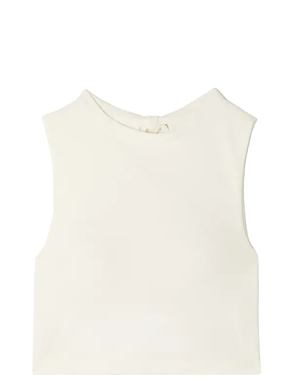 Marysia Victoria Cutout Stretch-seersucker Top - Cream