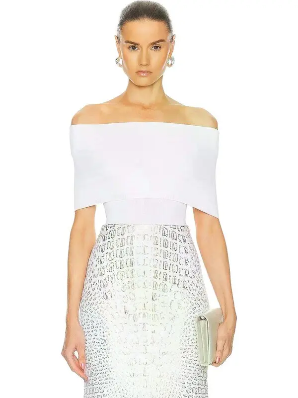 Alaïa O-shoulder Bodysuit - Blanc