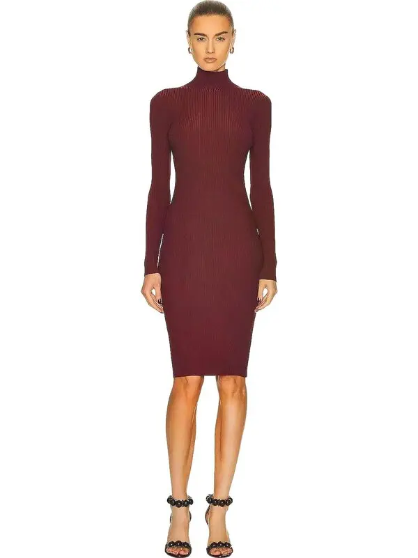 Alaïa Rib Dress - Bordeaux