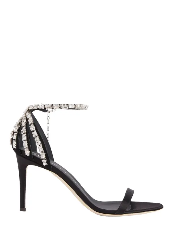 GIUSEPPE ZANOTTI 85mm Adele Crystal Sandals - Black