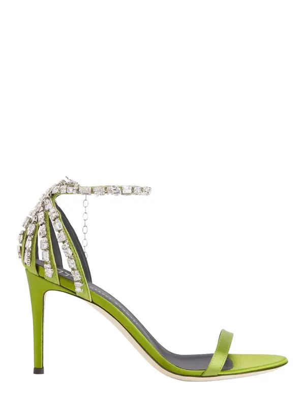 GIUSEPPE ZANOTTI 85mm Adele Crystal Sandals - Green