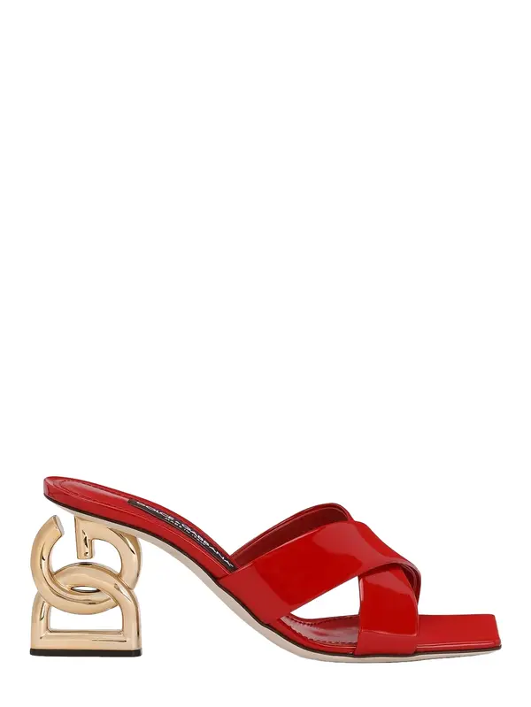 Dolce & Gabbana 3.5 75mm Patent Leather Mules - Red