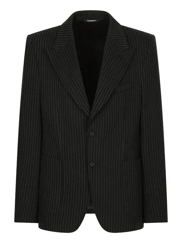 Dolce & Gabbana Pinstriped Single-breasted Blazer - Black