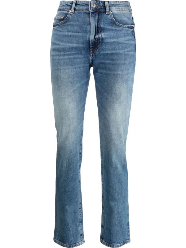 CHIARA FERRAGNI Logo-patch Straight-leg Jeans - Blue
