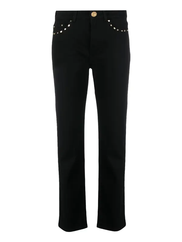 CHIARA FERRAGNI Studded Straight-leg Jeans - Black