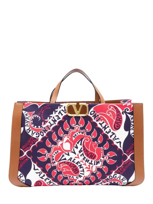 Valentino Garavani Vlogo Signature Bandana-print Tote Bag - Blue