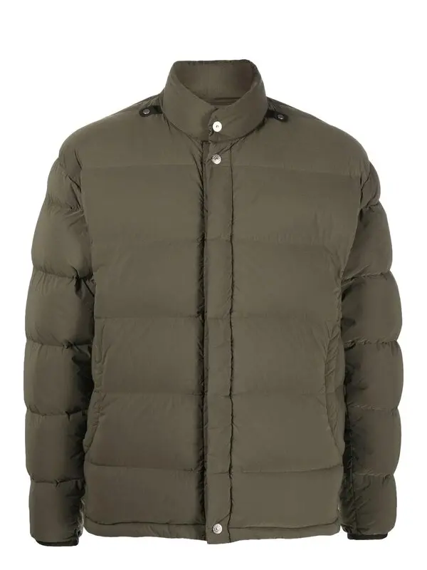 Stone Island Press-stud Puffer Jacket - Green