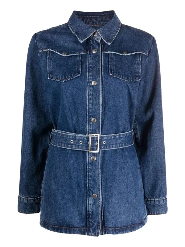 A.p.c. Belted Denim Jacket - Blue