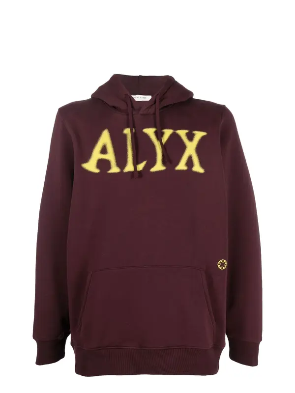 1017 Alyx 9sm Logo-print Long-sleeved Hoodie - Red