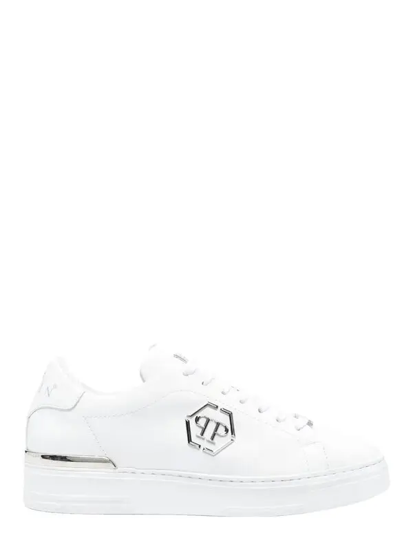 Philipp Plein Hexagon Low-top Leather Sneakers - White