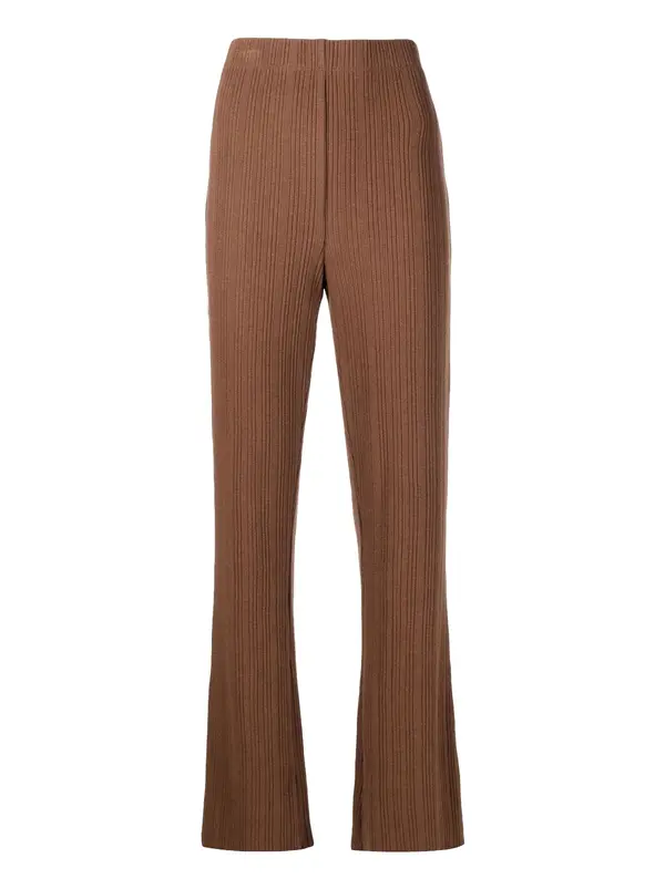 Vince Elasticated Ribbed Trousers - Brown