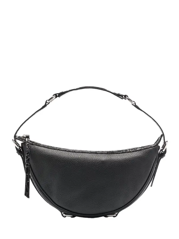 By Far Grained-leather Curved Shoulder Bag - Black