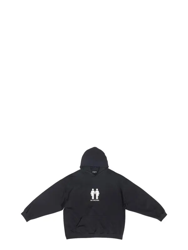 Balenciaga Logo-print Cotton Hoodie - Black