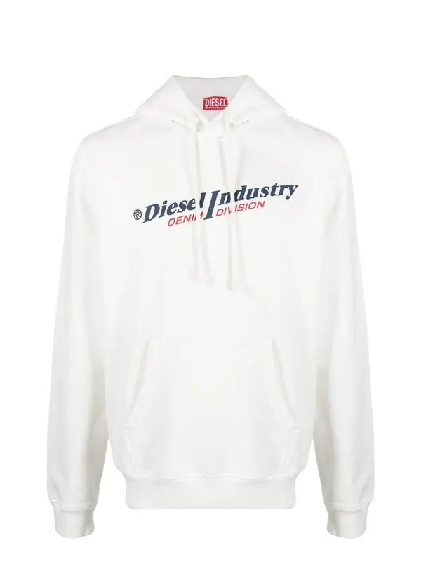 DIESEL® S-ginn-hood-ind Cotton Hoodie - White