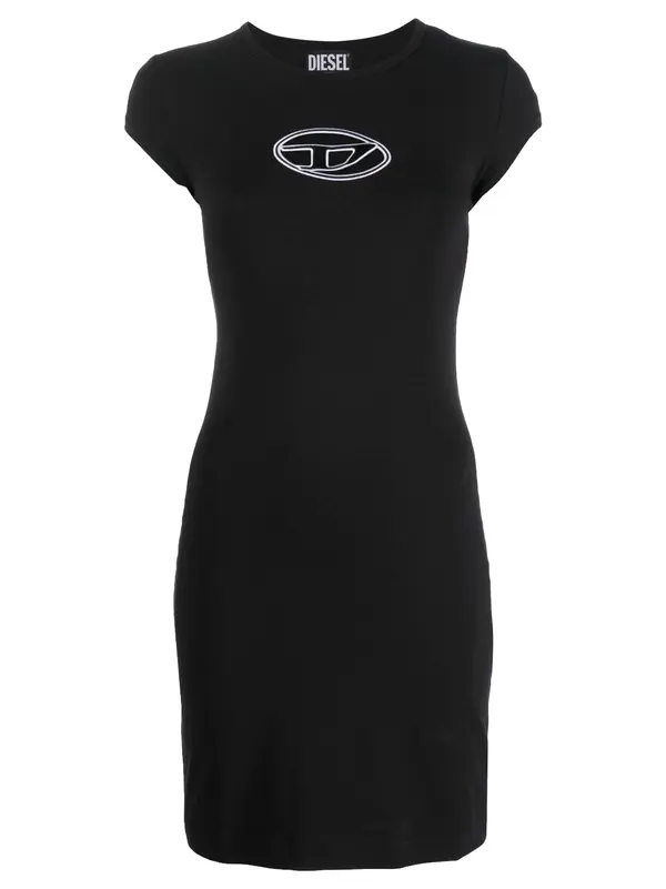 Diesel D-angiel Cut-out T-shirt Minidress - Black