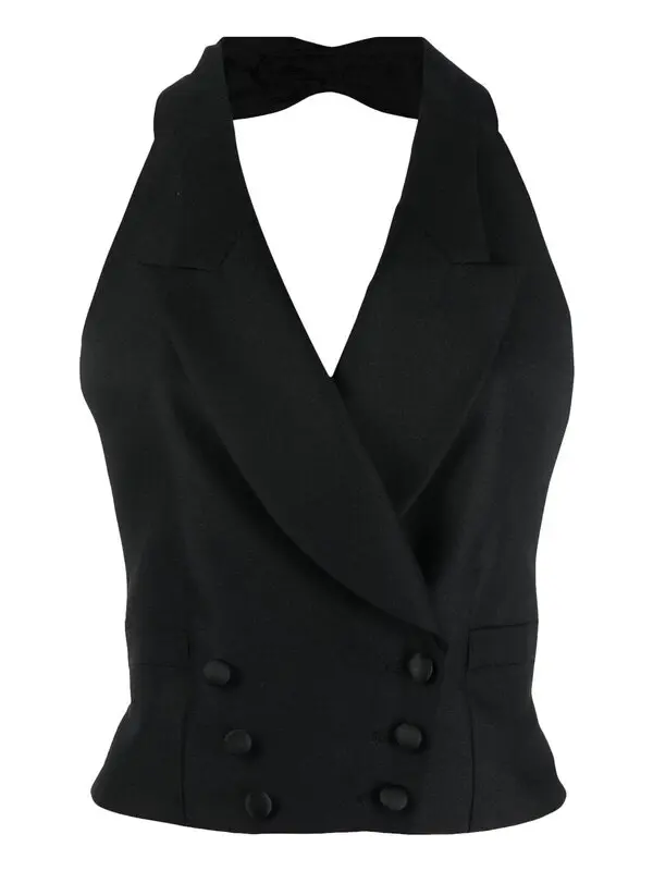 MAISON MARGIELA Halterneck Double-breasted Waistcoat - Black