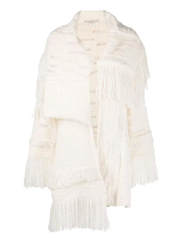 Stella McCartney Fringed Cardi-coat - White
