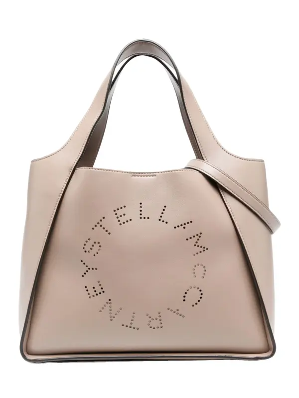 Stella McCartney Logo-perforated Tote - Neutrals