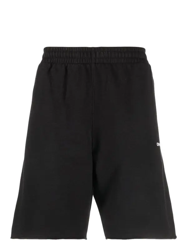 Off-White Logo-print Cotton Track Shorts - Black