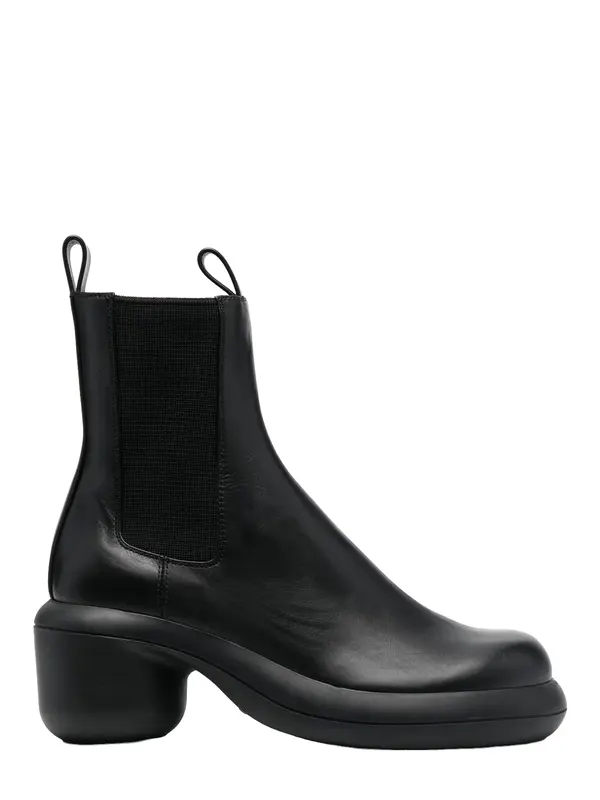JIL SANDER Elasticated-panel Leather Boots - Black