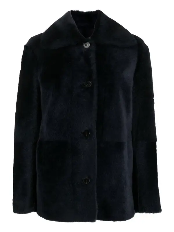 JIL SANDER Reversible Shearling Jacket - Blue