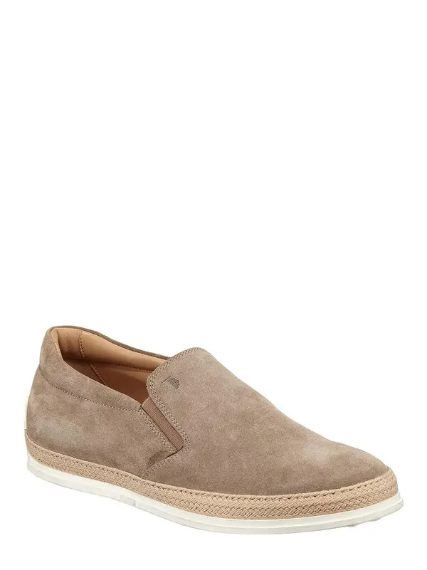 TOD'S Suede Espadrille Slip-on Sneakers - Tan